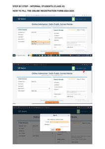 STEP BY STEP-CLASS XI – INTERNAL STUDENT-HOW TO FILL THE FORM-2024-25 | DPS Noida